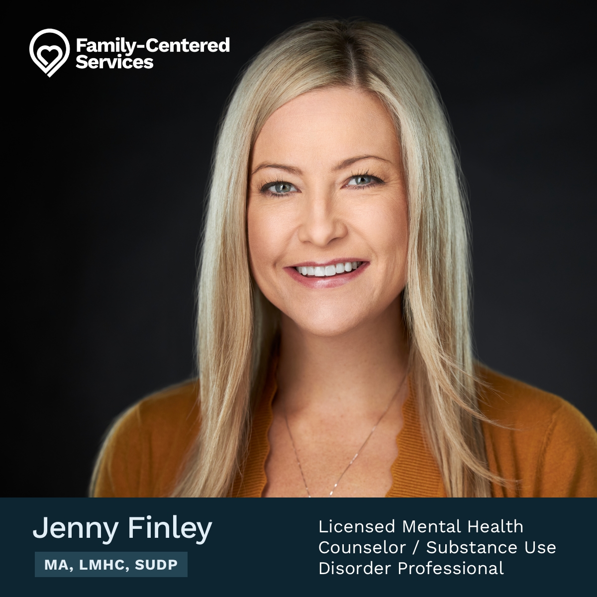 Jenny L. Finley | MA, LMHC, SUDP | Family-Centered Services